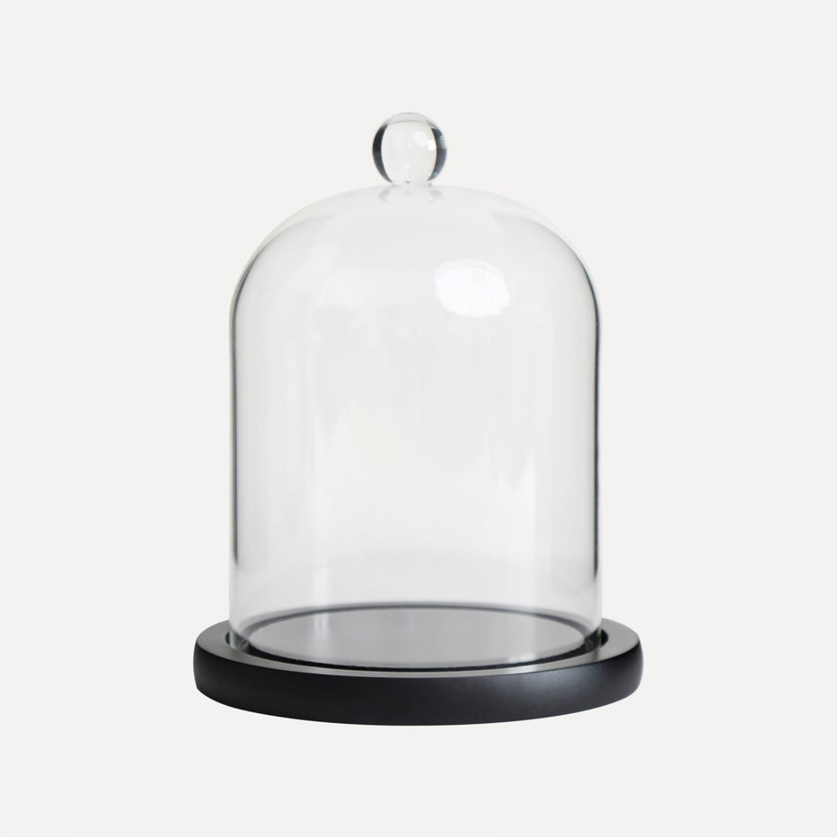 Elegant Glass Candle Dome with Black Wooden Base - Stylish Home Décor ...